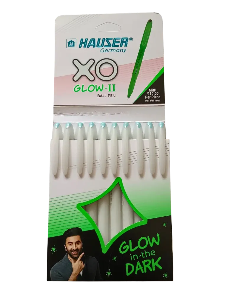 Hauser XO GLOW -II Ballpen (Glows In The Dark) - Pack of 10 | RR BALLPEN
